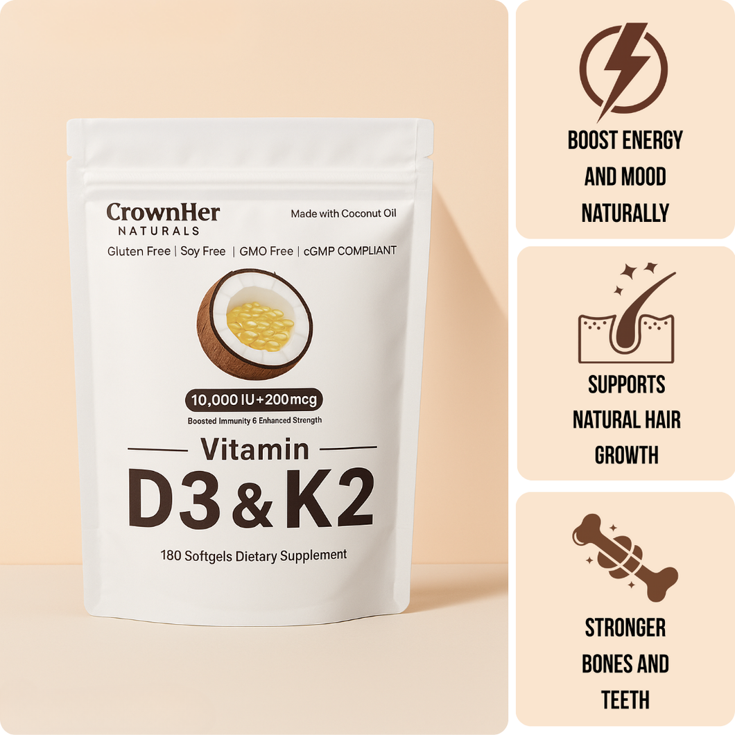 CrownHers - Vitamin D3 10,000 IU + K2 – CrownHer Naturals